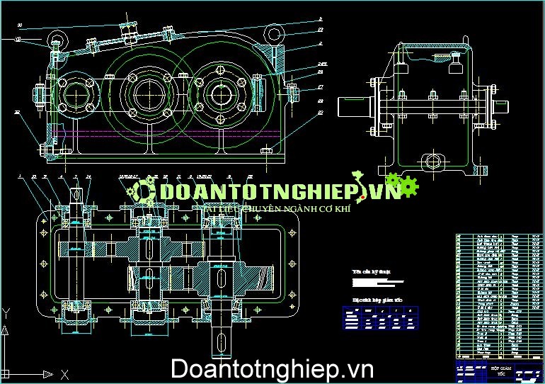 HỘP GIẢM TỐC 2 CẤP BÁNH RĂNG TRỤ NGHIÊNG - THẲNG PHÂN ĐÔI ĐƯỜNG KÍNH ...